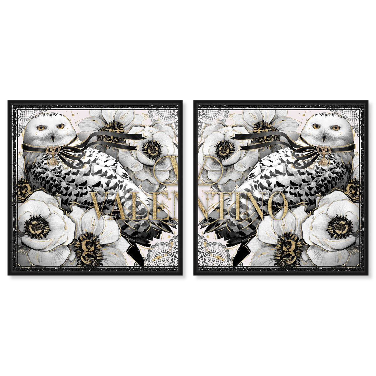 Glam Owl set | Animals Wall Art by Oliver Gal